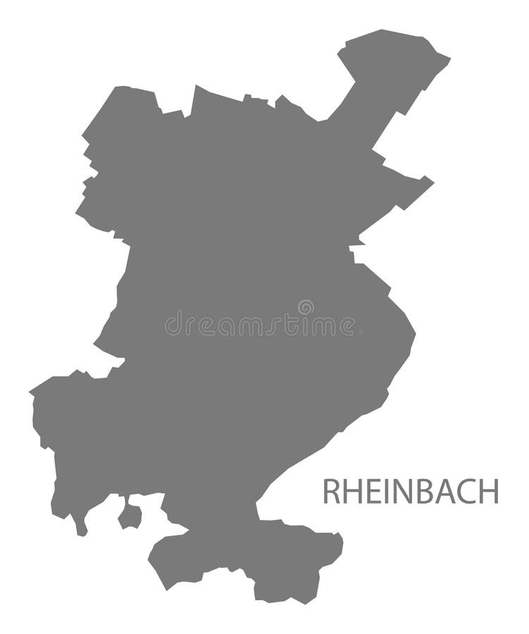 Rheinbach German City Map Grey Illustration Silhouette Shape Stock ...