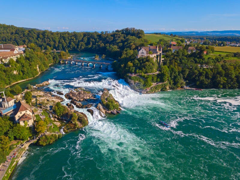 Rheinfall stock image. Image of largest, autumn, attraction - 135172201