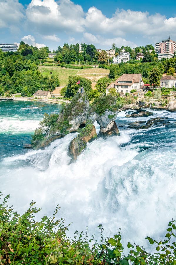 Rheinfall, Waterfall of the River Rhein Stock Image - Image of blue ...