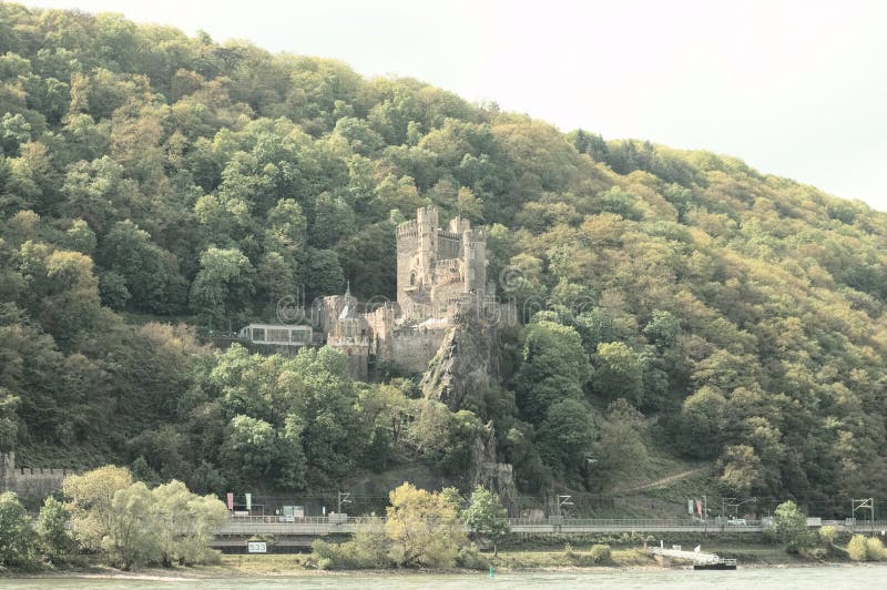 Rheinstein Castle, Germany: View of the Castle in the Hill Over the ...