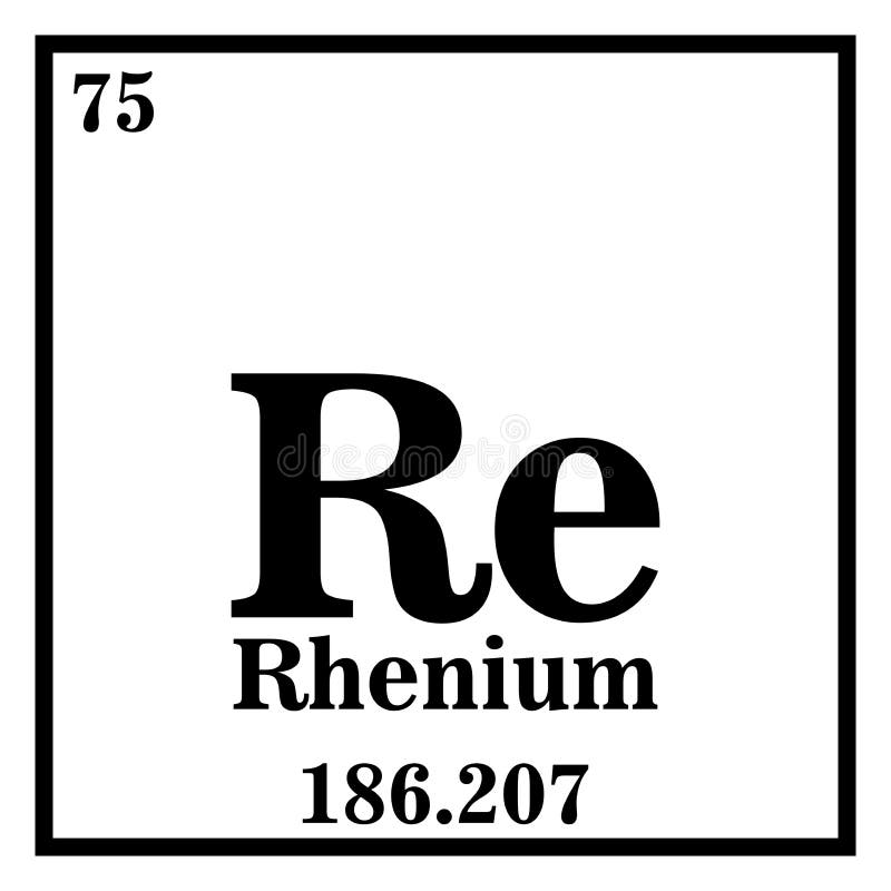 Rhenium Symbol In Square Shape With Metallic Edge In Front Of A ...