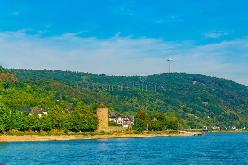 Rhens town in Germany stock image. Image of spay, summer - 206088979
