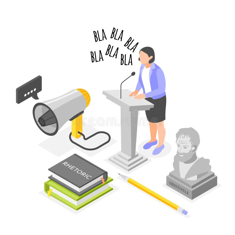 Rhetoric Isometric Composition Stock Illustration - Illustration of ...