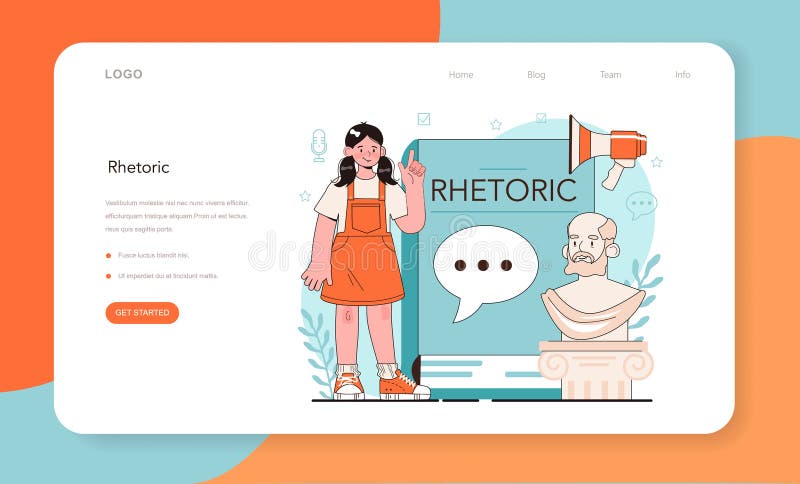 Rhetoric School Class Web Banner or Landing Page. Students Training ...
