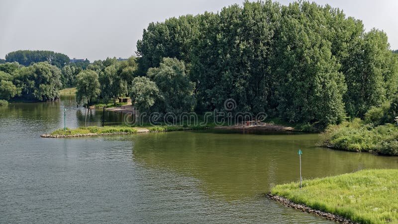 Rhine beach at Arnhem stock image. Image of relaxation - 69996401
