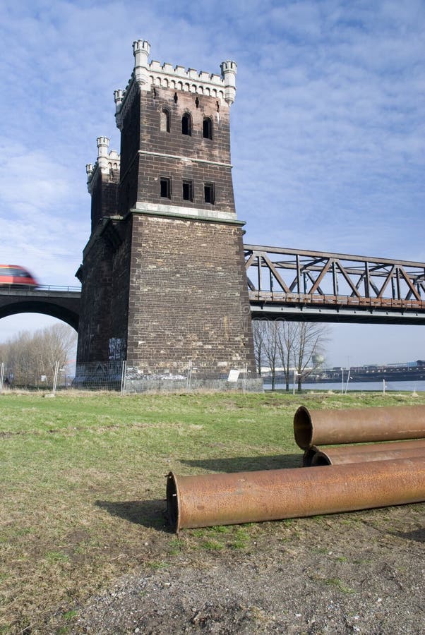 Rhine bridge detail stock image. Image of sunshine, rhine - 5633399