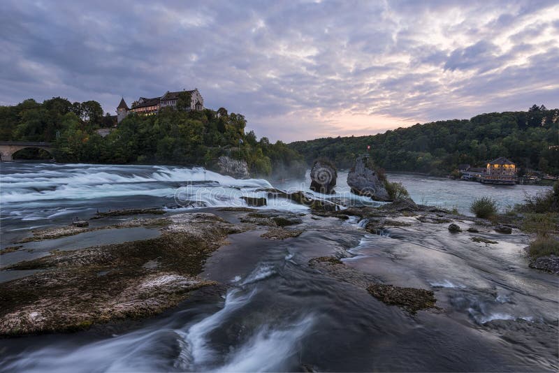 The Rhine Fall Panorama. Switzerland Stock Image - Image of places ...