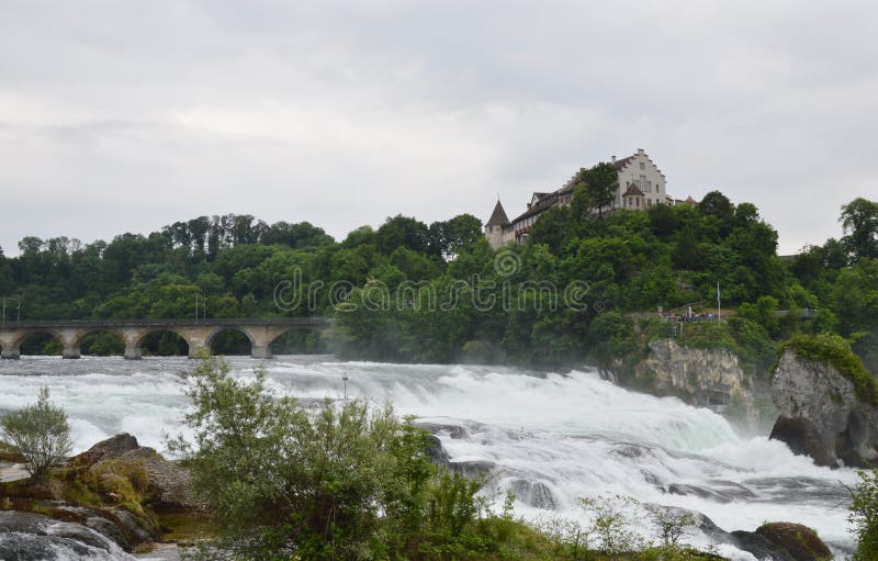 The Rhine Fall Panorama. Switzerland Stock Image - Image of places ...