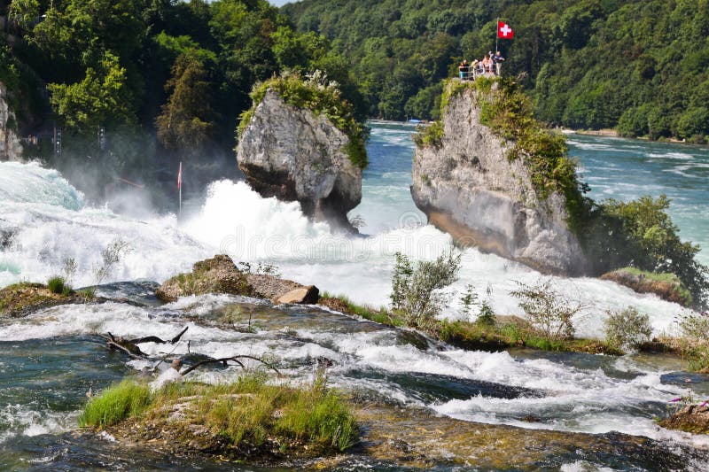 Rhine Falls stock photo. Image of waterfall, rock, fall - 21122286