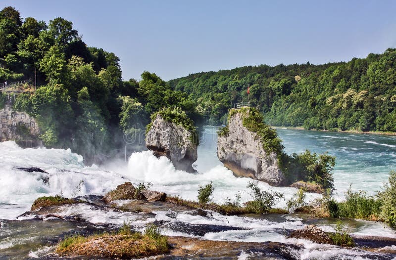 Rhine falls stock photo. Image of river, bushes, brine - 8038984