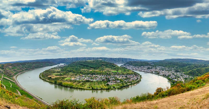 A View of the Rhine Loop Near Boppard Stock Image - Image of fluss ...