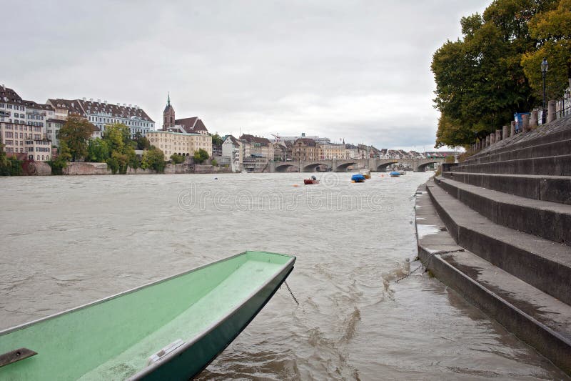 Rhine River in Basel, Switzerland Stock Photo - Image of bushes, buoy ...