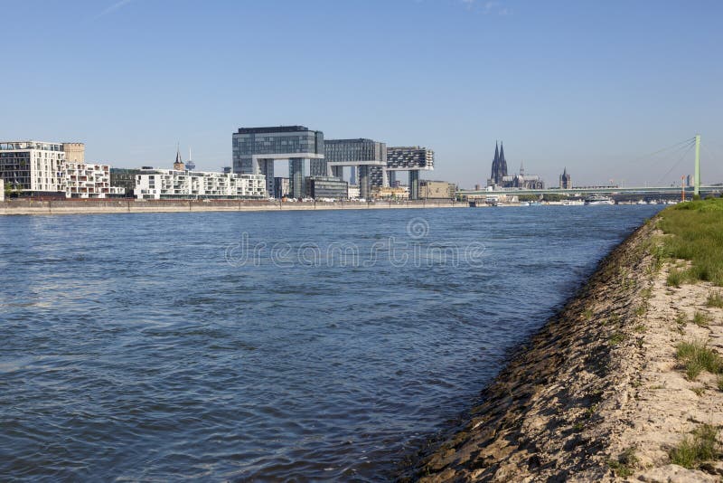 Rhine River in Cologne, Germany Stock Image - Image of river, exterior ...
