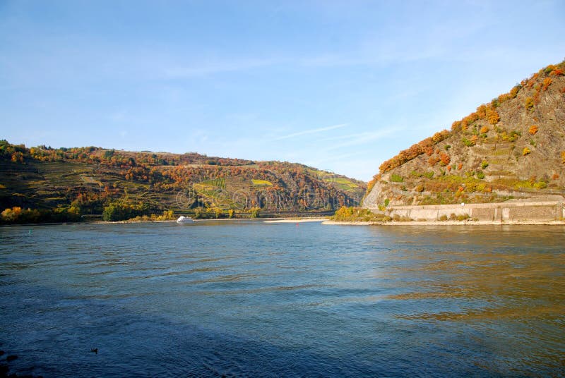 Rhine river in fall stock image. Image of valley, cove - 209214719