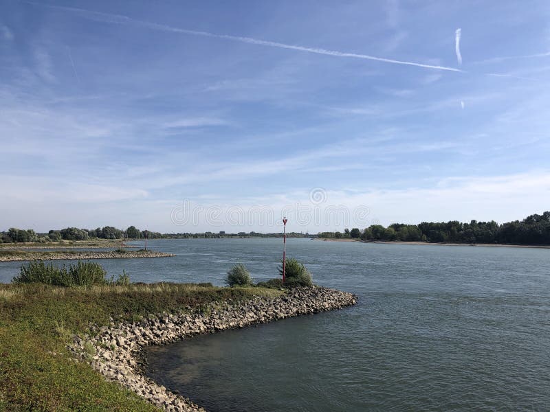 The Rhine river at Rees stock image. Image of nature - 186308007