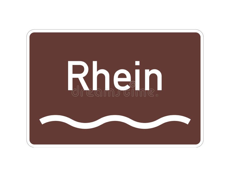 Rhine River Road Sign Called Rhein in German Language Stock ...