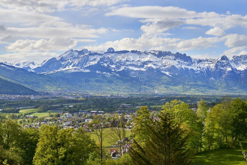 Rhine River Valley from Liechtenstein. Stock Image - Image of exterior ...