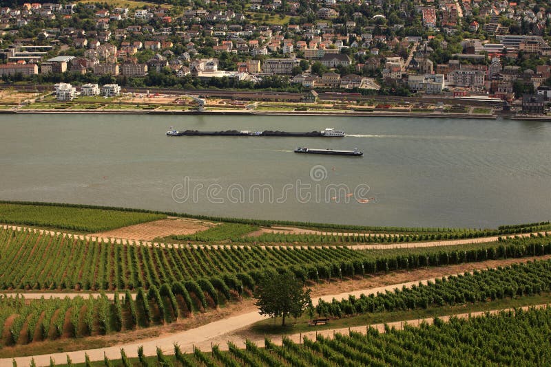 The Rhine at Rudesheim stock image. Image of scenic, transportation ...