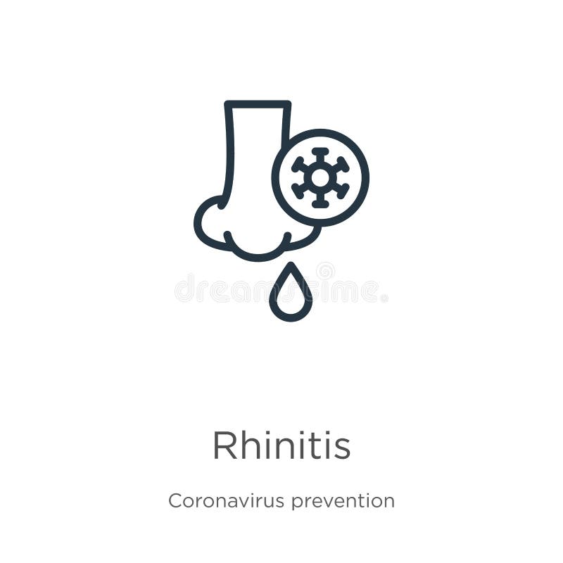 Rhinitis Icon. Thin Linear Rhinitis Outline Icon Isolated on White ...
