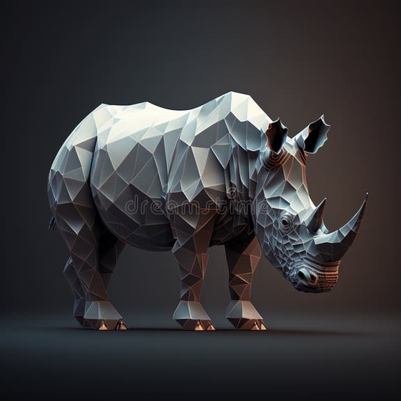 Rhino in Abstract Shapes and Geometric Patterns. Generative AI Stock ...