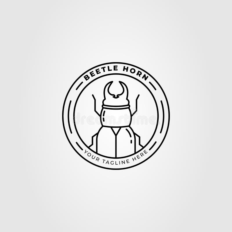 Rhino Beetle or Insect Horn Logo Vector Illustration Design Stock ...
