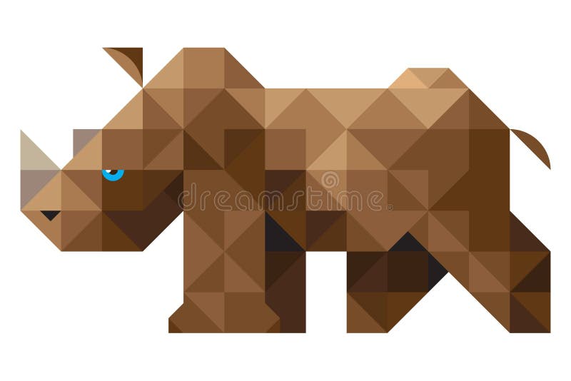 Rhino Created from Triangular Elements Stock Vector - Illustration of ...