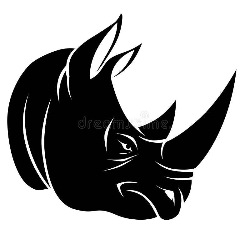 Rhino head stock vector. Illustration of head, emblem - 47762521