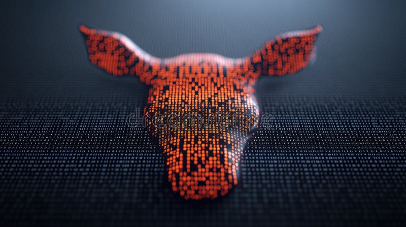 A Rhino Head is Shown on a Computer Screen Stock Illustration ...