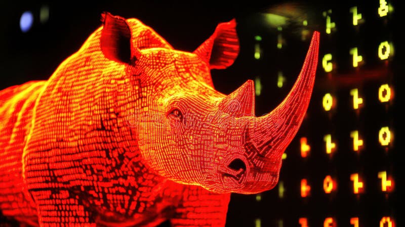 A Rhino Head is Shown on a Computer Screen Stock Illustration ...
