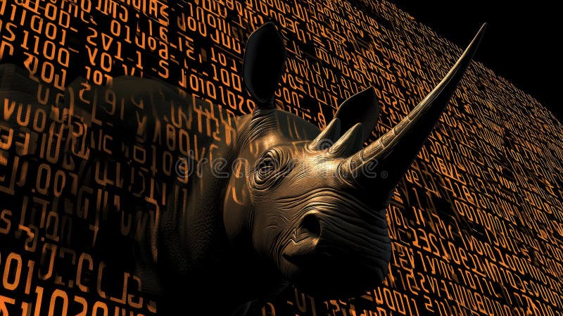 A Rhino Head is Shown on a Computer Screen Stock Illustration ...