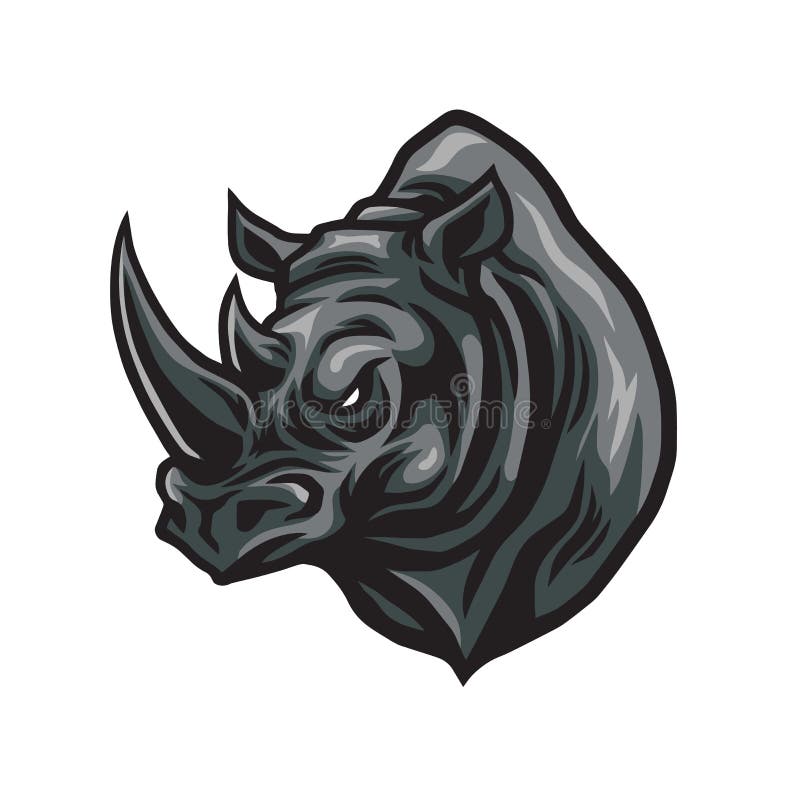 Rhino Head Vector Logo Design Stock Vector - Illustration of logo, team ...
