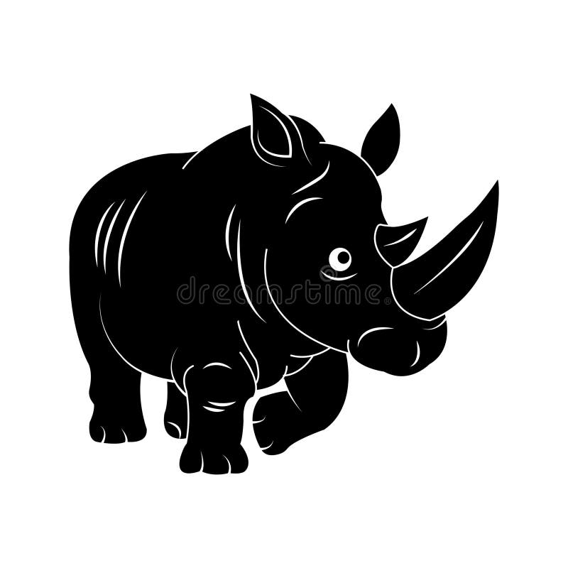 Rhino icon stock vector. Illustration of mammal, brand - 307750714