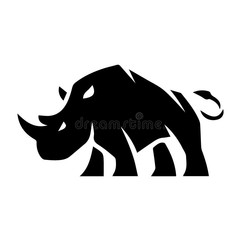 Rhino Icon on a White Background. Vector Illustration Stock ...
