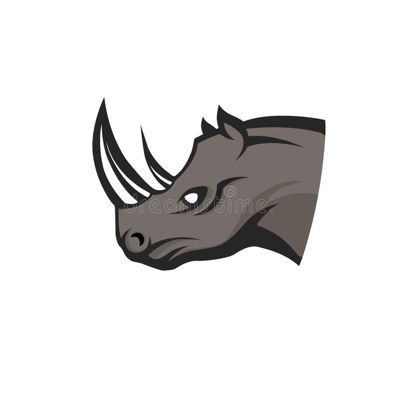 Rhino Icon on a White Background. Vector Illustration Stock ...