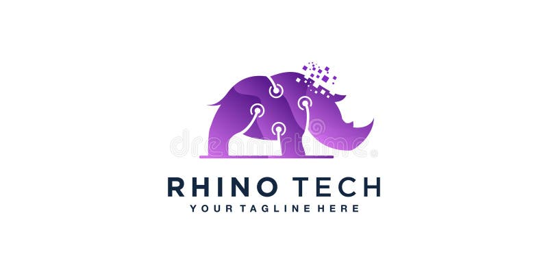 Rhino Logo Design with Technology Concept Premium Vector Stock Vector ...