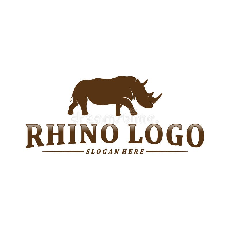 Rhino Logo Design Vector Template. Vector Rhino Silhouette Stock Vector ...