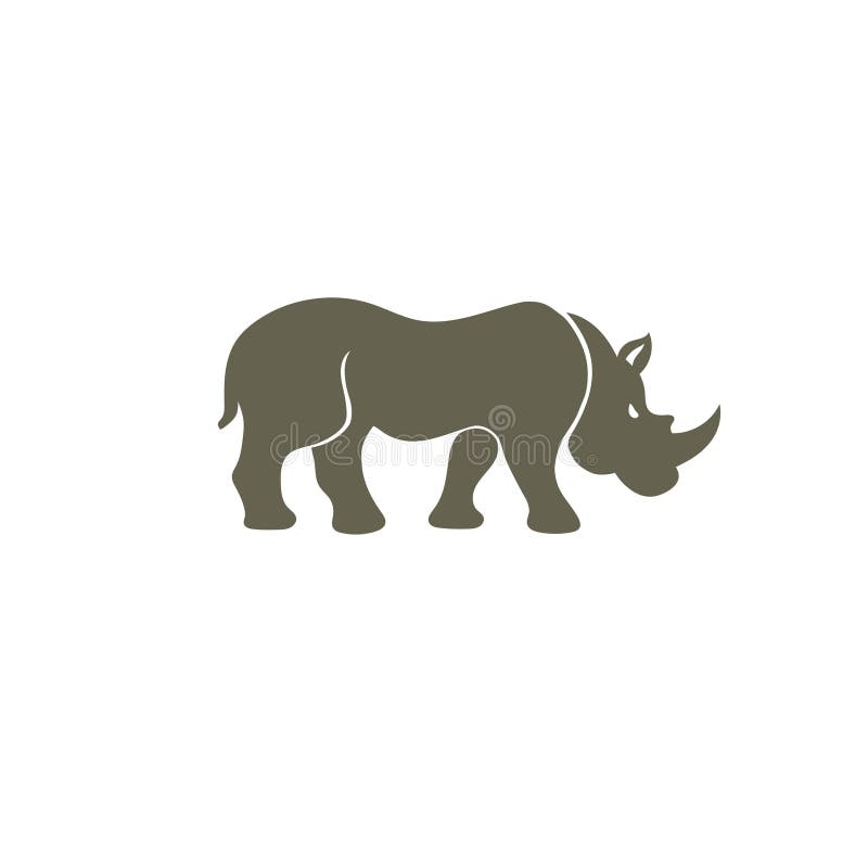 Rhino Logo Icon Vector Illustration Stock Vector - Illustration of ...