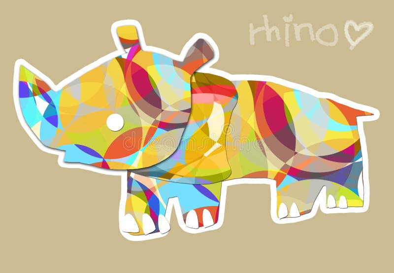 Rhino love stock illustration. Illustration of protected - 3836957
