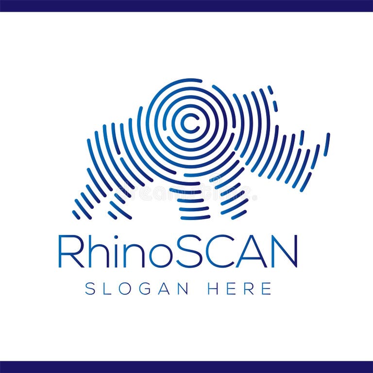 Rhino Scan Technology Logo Vector Element. Animal Technology Logo ...