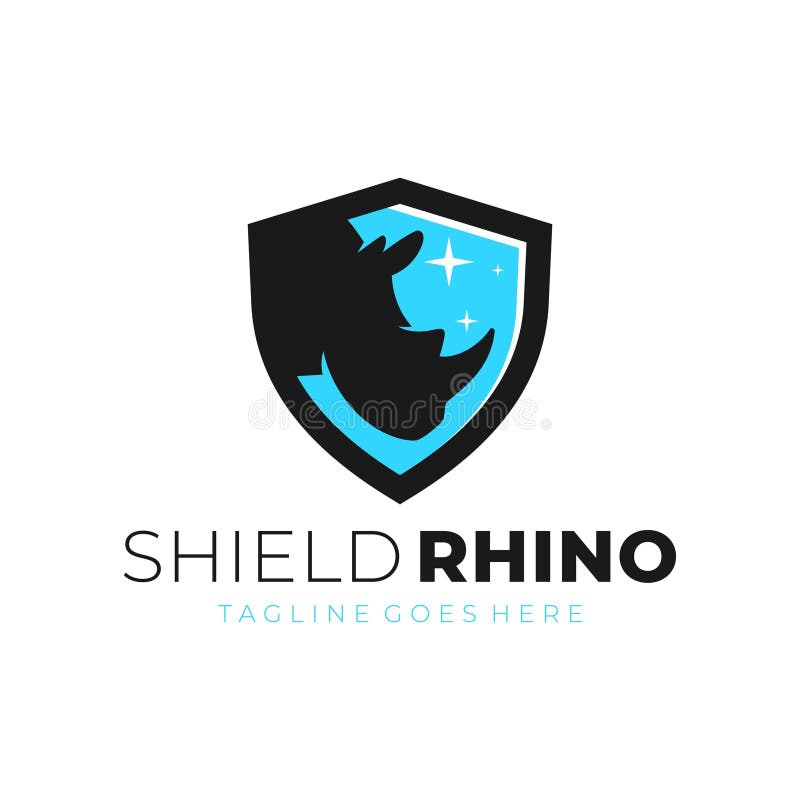 Rhino Shield Illustration Logo Stock Vector - Illustration of icon ...