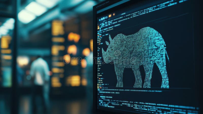 A Rhino is Shown in a Computer Generated Image Stock Illustration ...