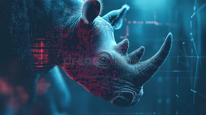 A Rhino is Shown in a Computer Generated Image Stock Illustration ...