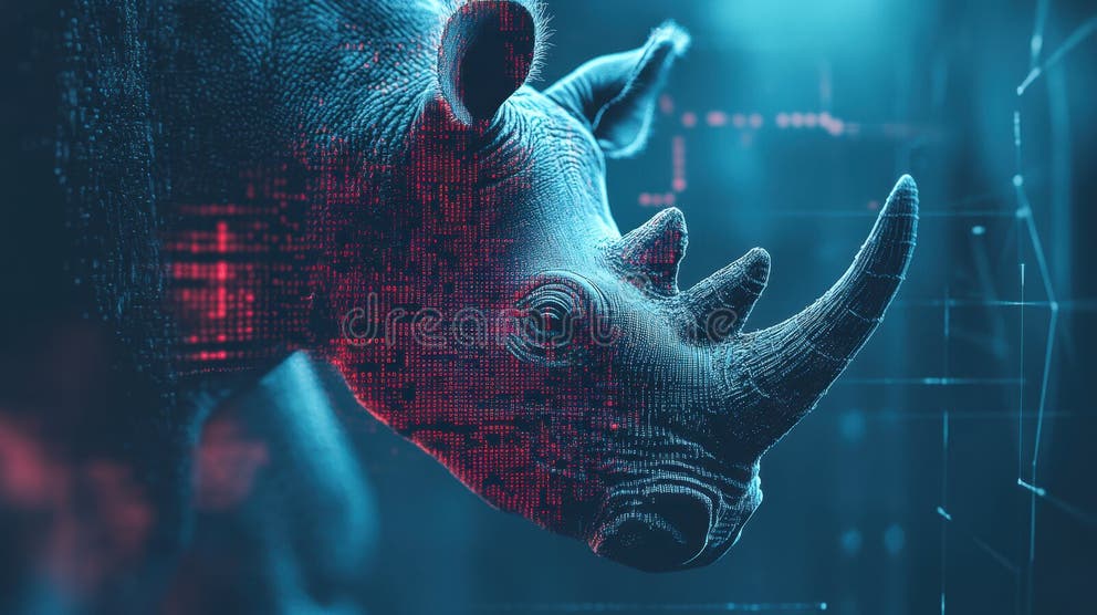 A Rhino is Shown in a Computer Generated Image Stock Illustration ...