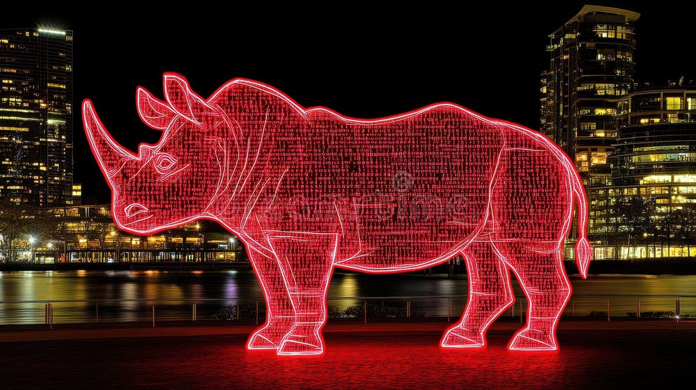 A Rhino is Shown in a Computer Generated Image Stock Illustration ...