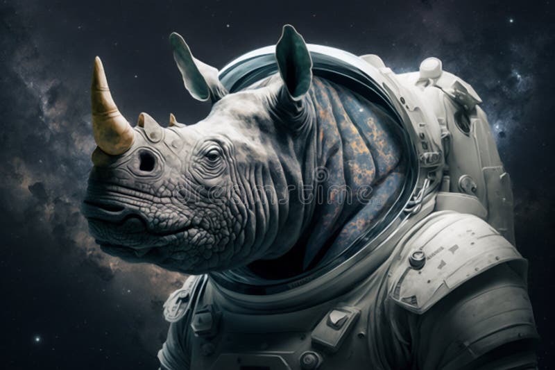 Rhino in space stock illustration. Illustration of poster - 271892227