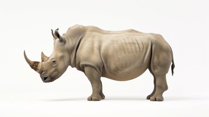 A Rhino is Standing on Its Hind Legs in a Cartoon Style, AI Stock ...