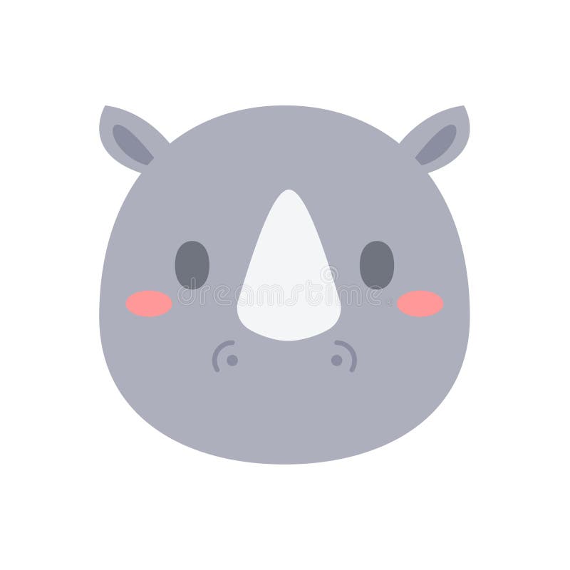 Rhino Vector. Cute Animal Face Stock Vector - Illustration of creature ...