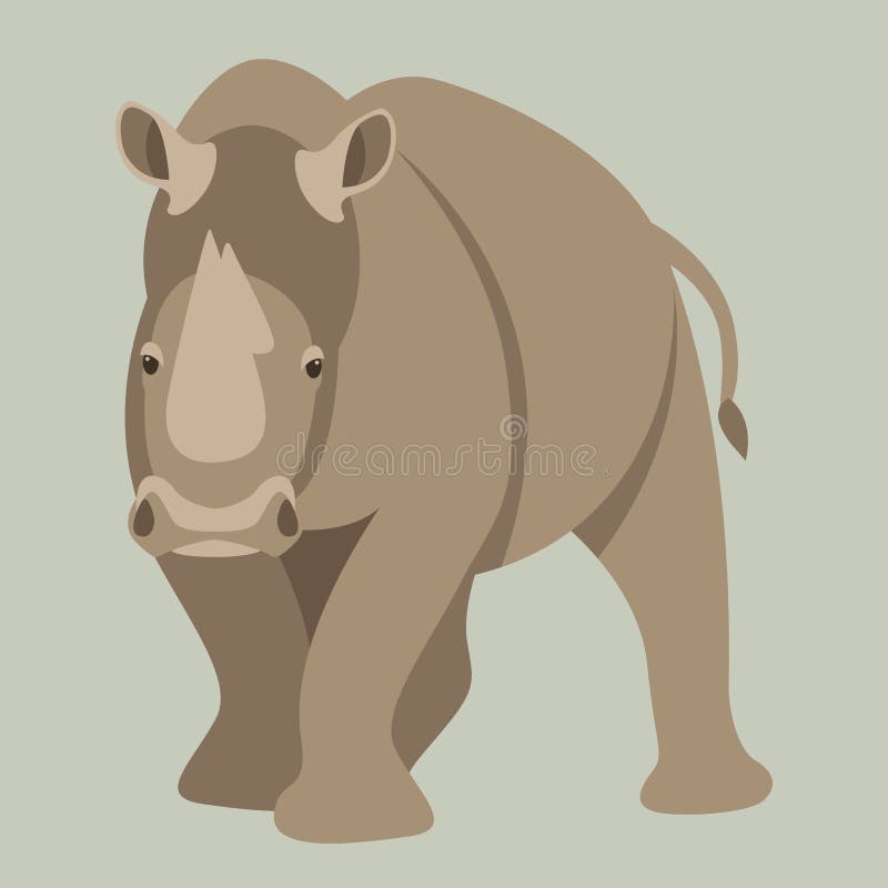 Rhino Vector Illustration Style Flat Front Stock Vector - Illustration ...