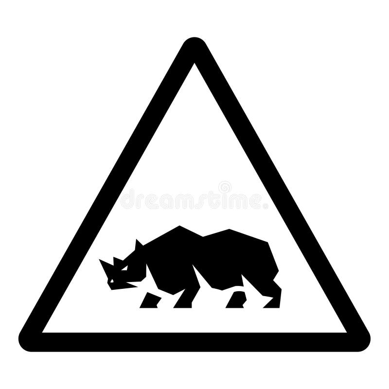 Vector No Rhinoceros Sign on White Background Stock Vector ...