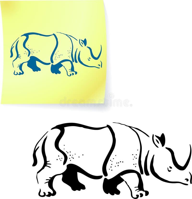 Rhinoceros. Drawing Tutorial. Stock Vector - Illustration of ... Rhinoceros. Drawing Tutorial. Stock Vector - Illustration of ...